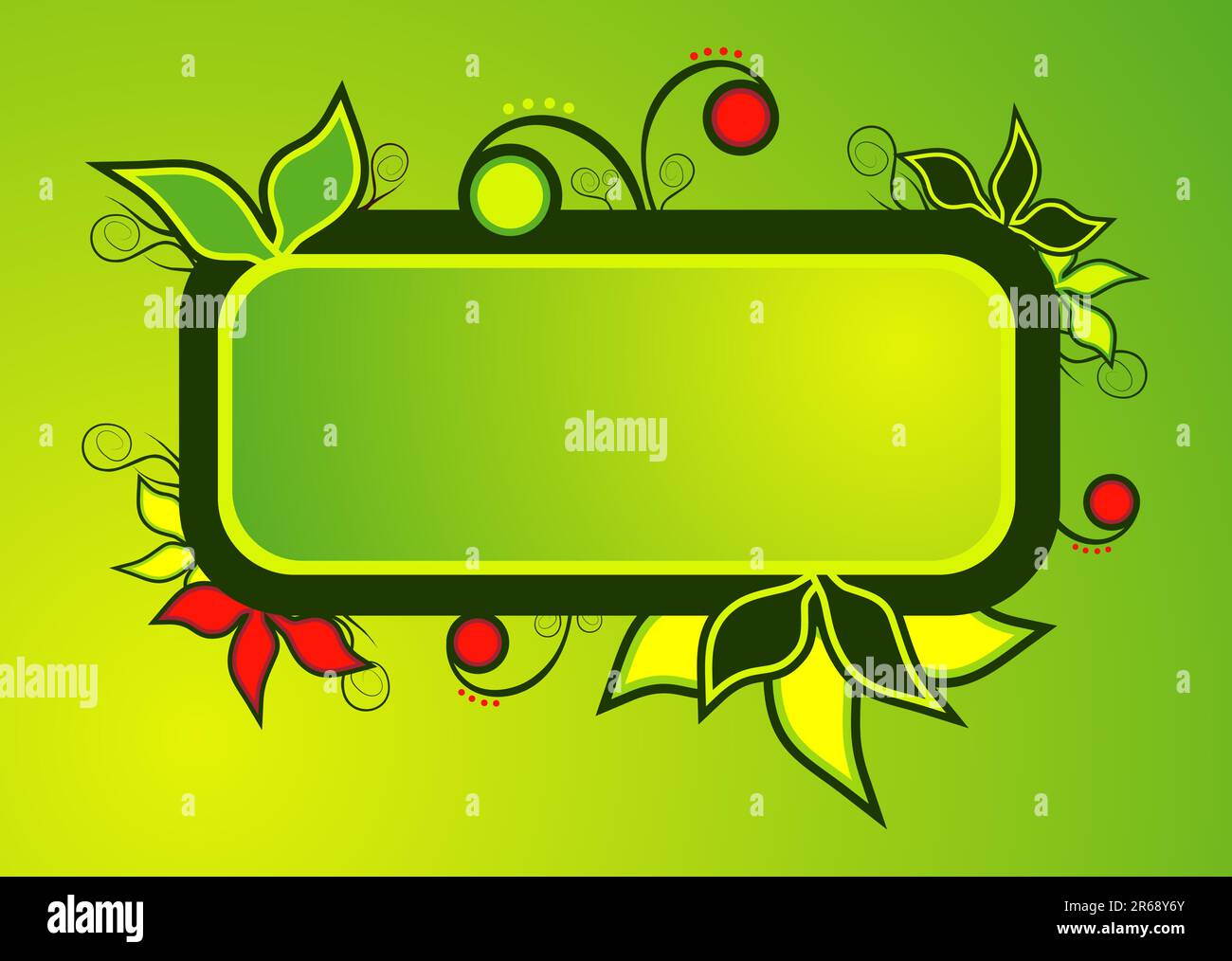 vector illustration - beautiful leaf text panel Stock Vector Image ...