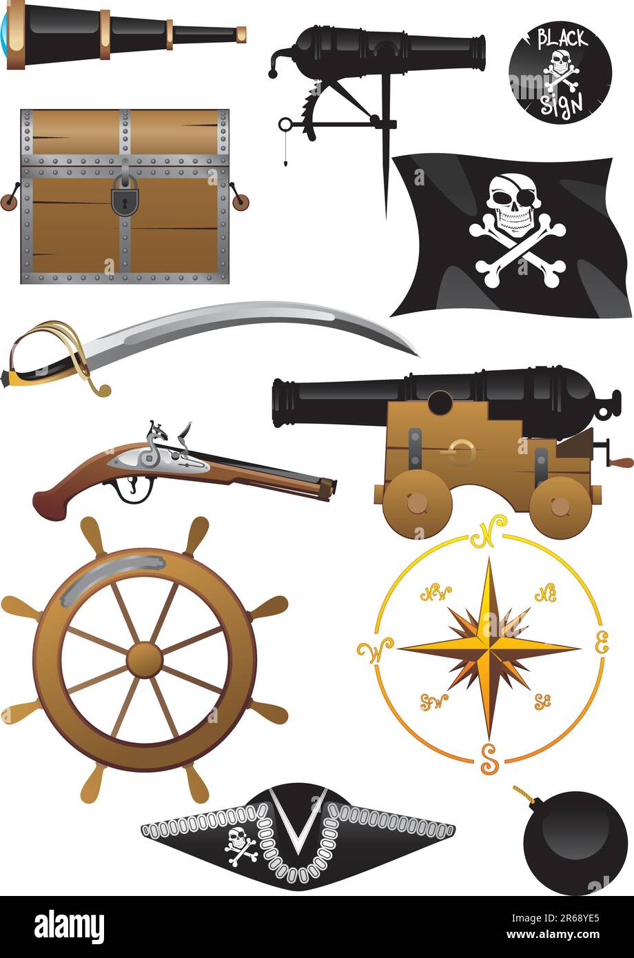 Vector Illustration Pirate Set