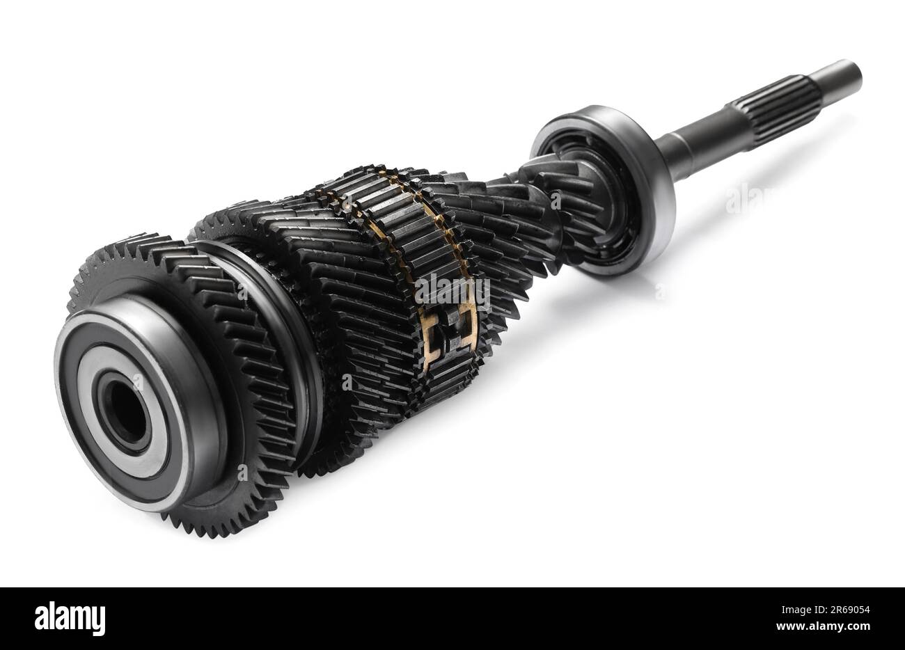 New gearbox secondary shaft on white background Stock Photo - Alamy