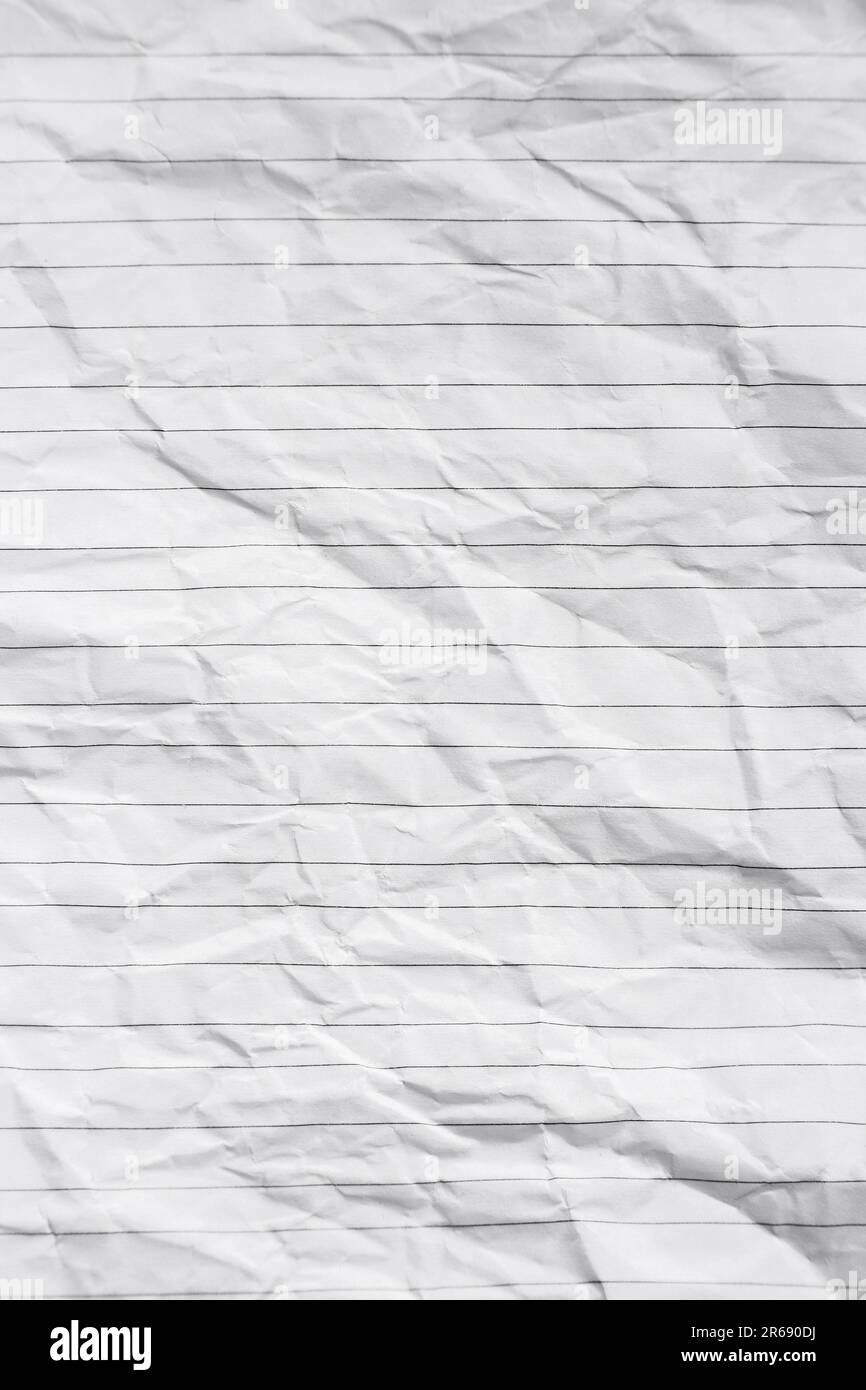 Sheet of crumpled lined paper as background, top view Stock Photo - Alamy