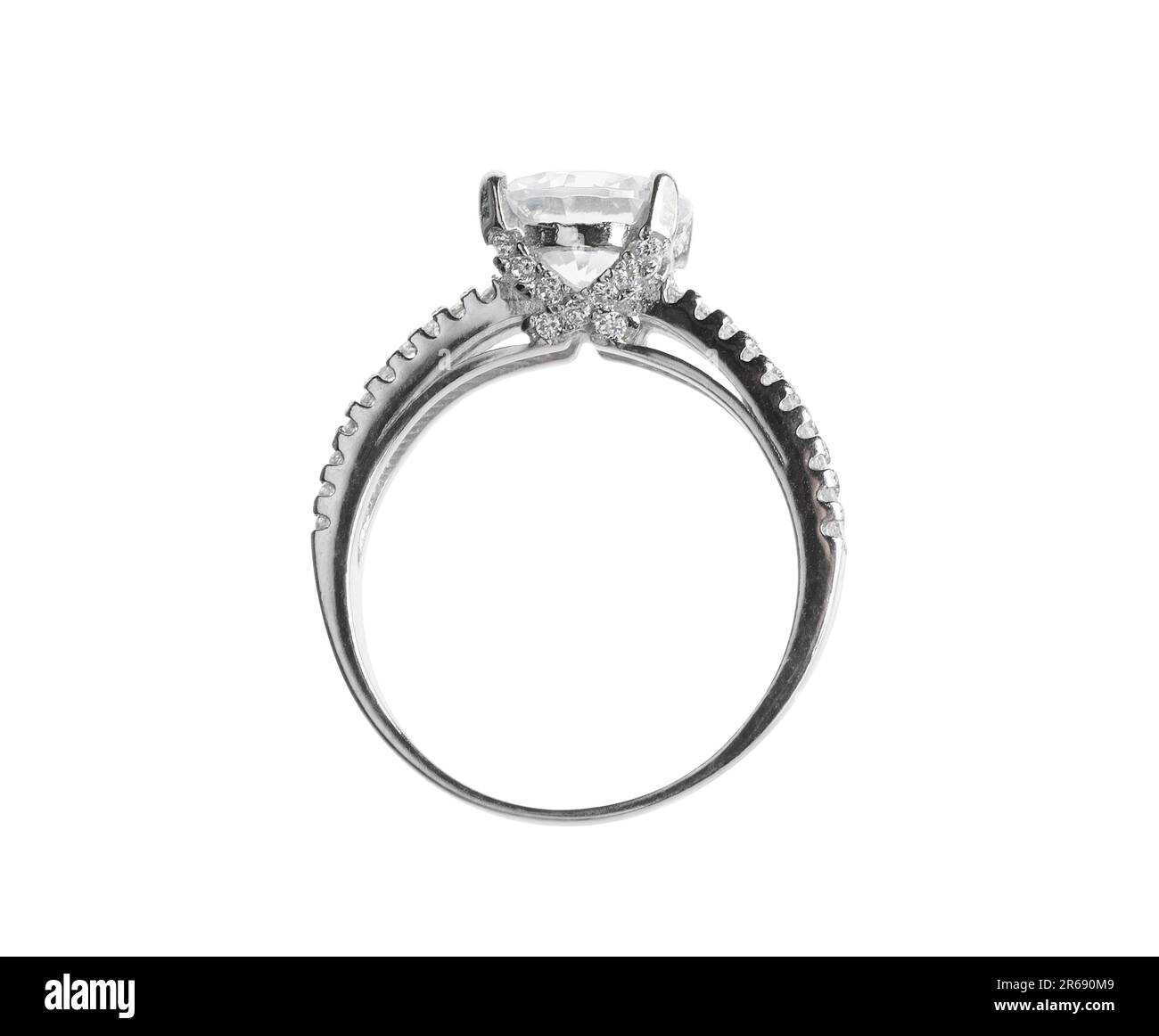 Elegant jewelry. Luxury ring isolated on white Stock Photo - Alamy