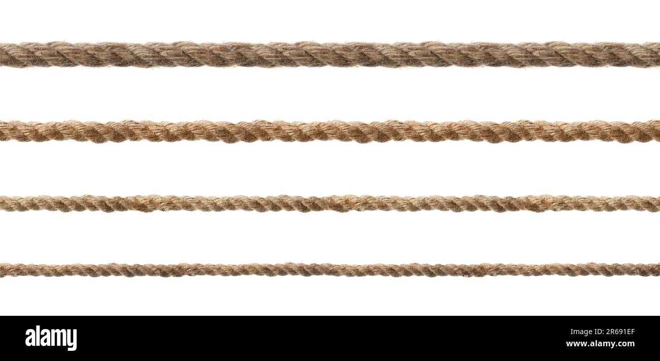Set of hemp ropes on white background Stock Photo - Alamy