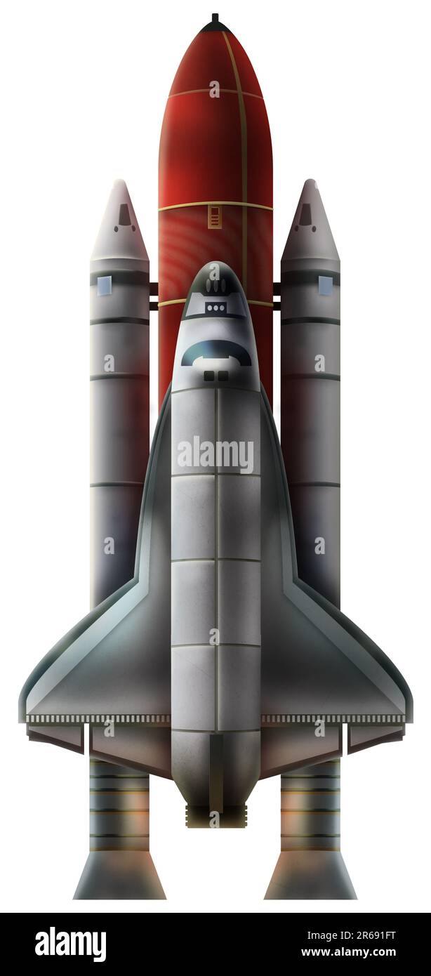 White Background Behind A Space Shuttle