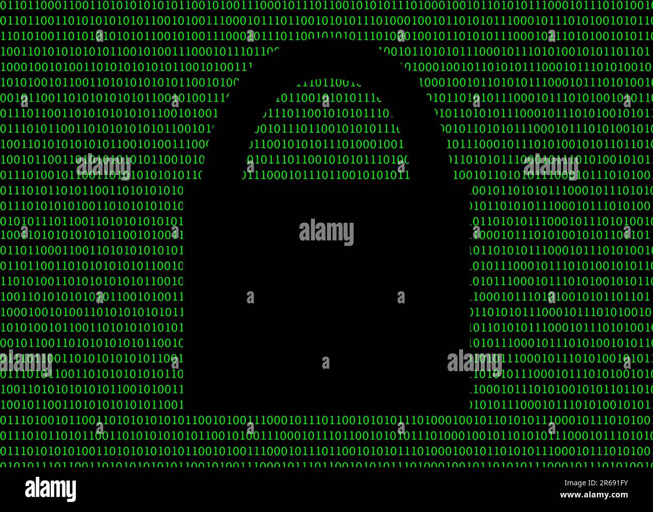 Digital security. Illustration of lock on binary code Stock Photo - Alamy
