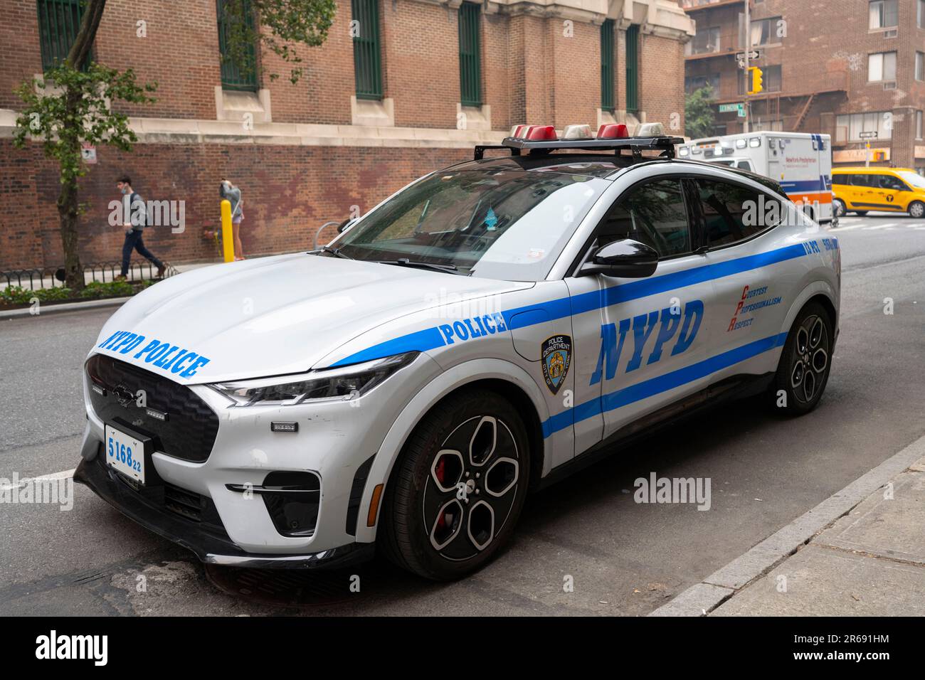 New York, New York, USA. 7th June, 2023. An NYPD Ford Mustang Mach-E ...