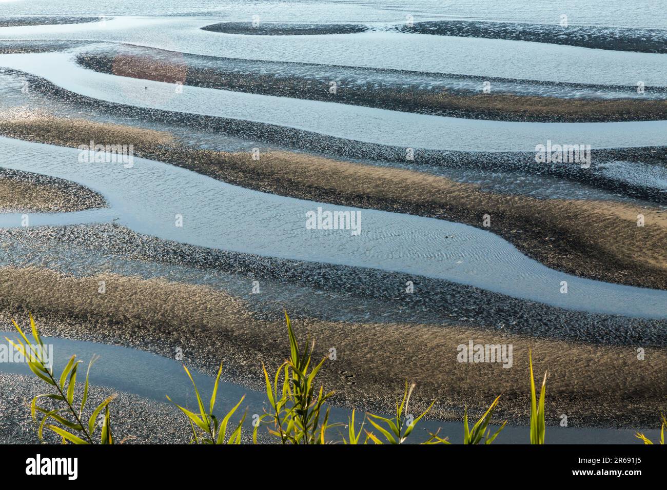 Sand pattern of Mikoshirai Beach and the sea Stock Photo - Alamy