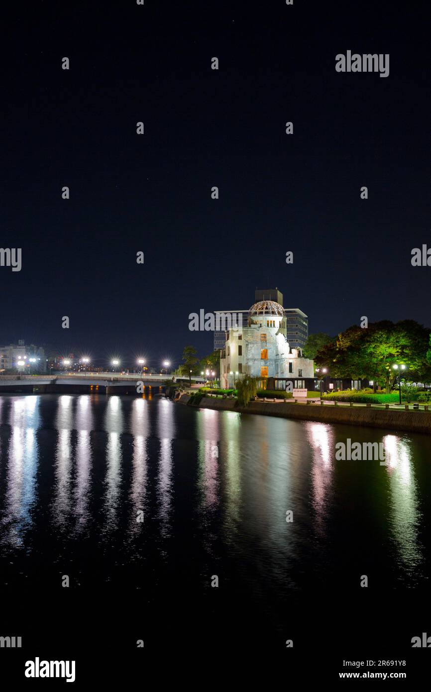 Atomic Bomb Dome and Motoyasu River at night Stock Photo - Alamy