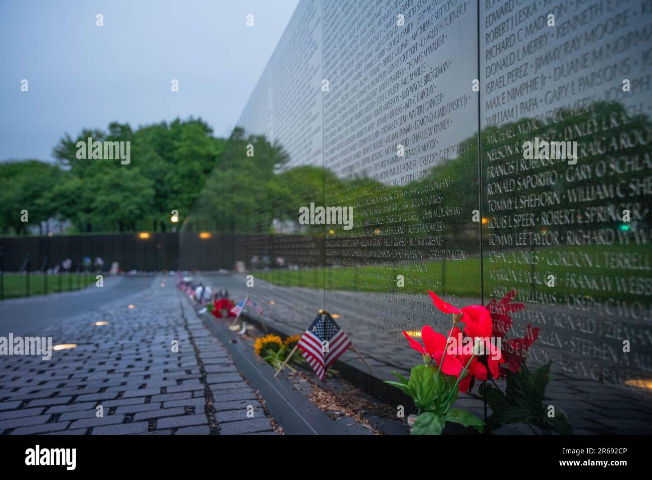 Washington D.C. circa 2023. The Vietnam Veterans Memorial. with the ...