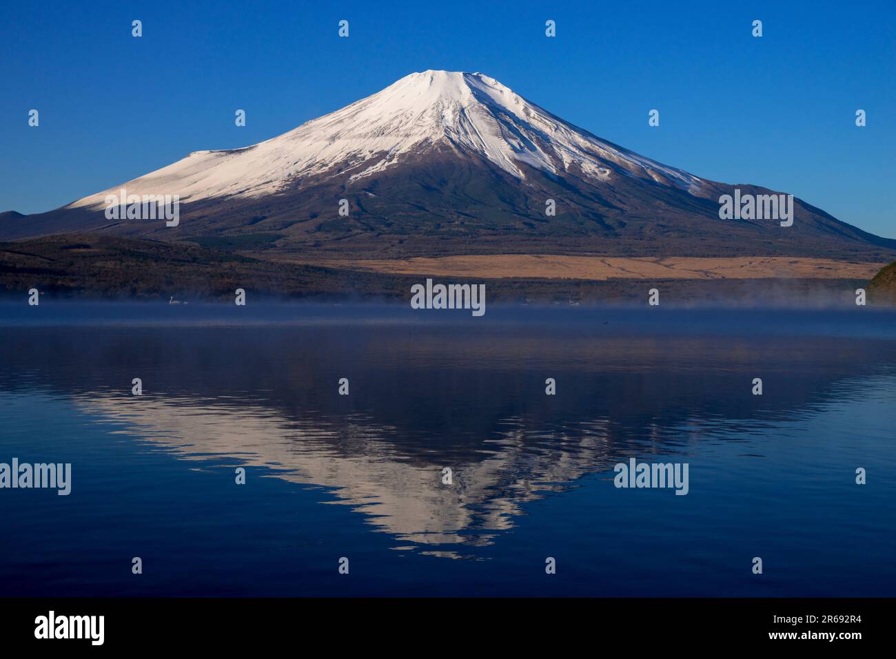 Inverse reflection of Mt. Fuji in Yamanaka Lake Stock Photo - Alamy