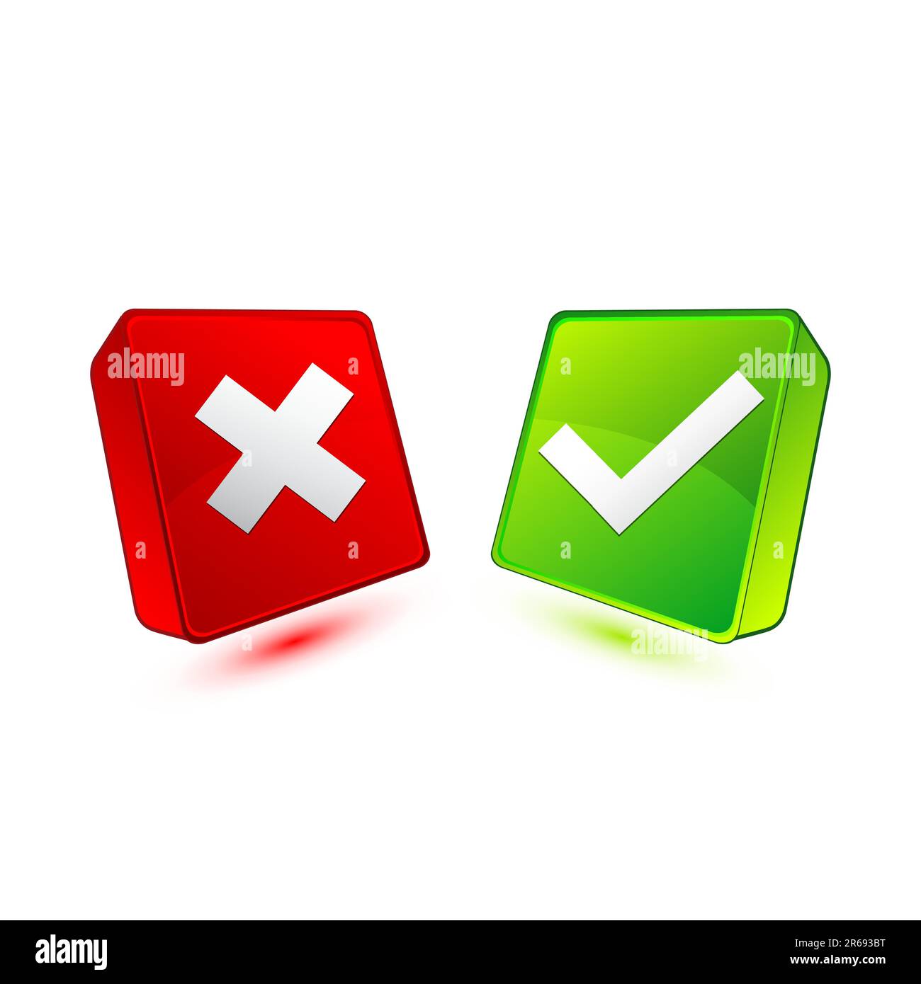 illustration of colorful box with right and wrong on white background ...