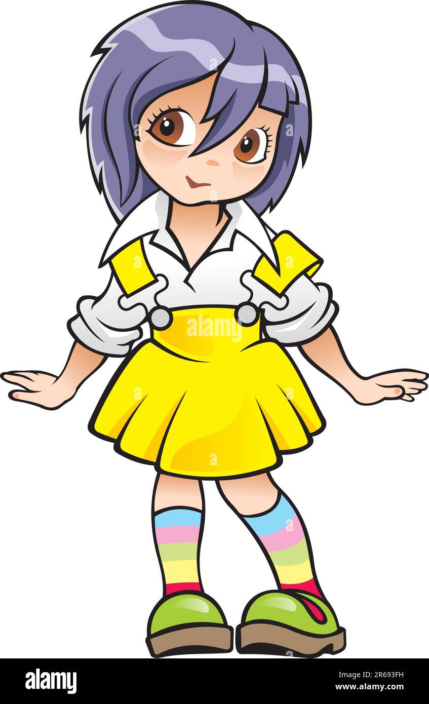 Anime girl vector illustration Stock Vector Image & Art - Alamy