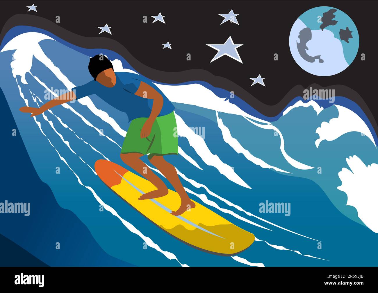 Colorful surfer line art hi-res stock photography and images - Alamy