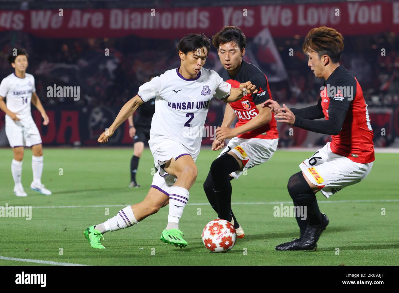Urawa Komaba Stadium, Saitama, Japan. 7th June, 2023. (L to R) Kosuke Kawashima, Kai Shibato ...
