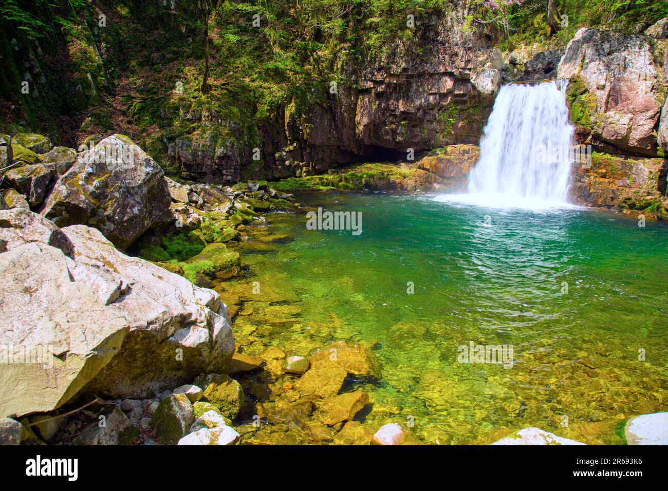 Sandankyo in spring Stock Photo - Alamy