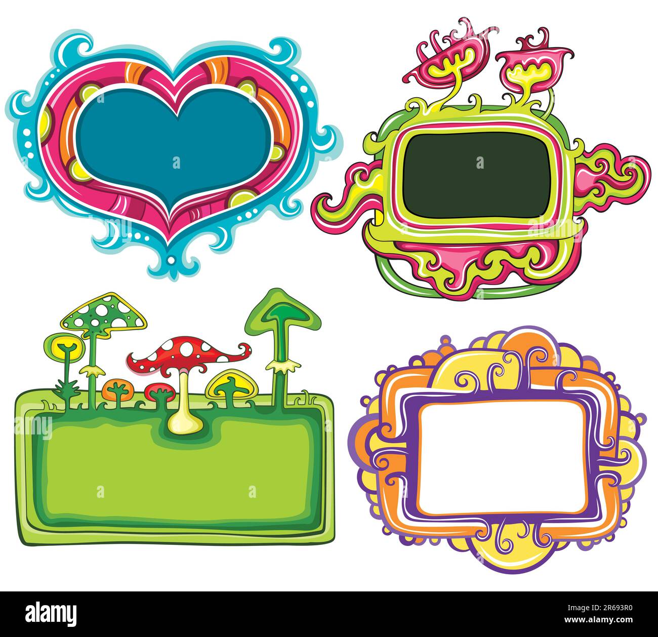 Vector Set Of Cute Frames With Space For Your Text Stock Vector Image And Art Alamy