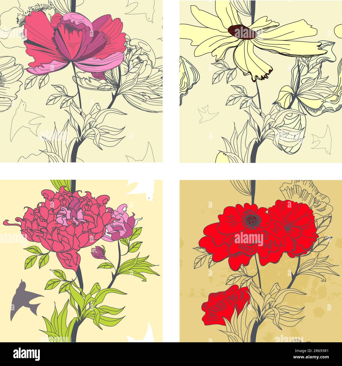 Floral seamless border hi-res stock photography and images - Alamy