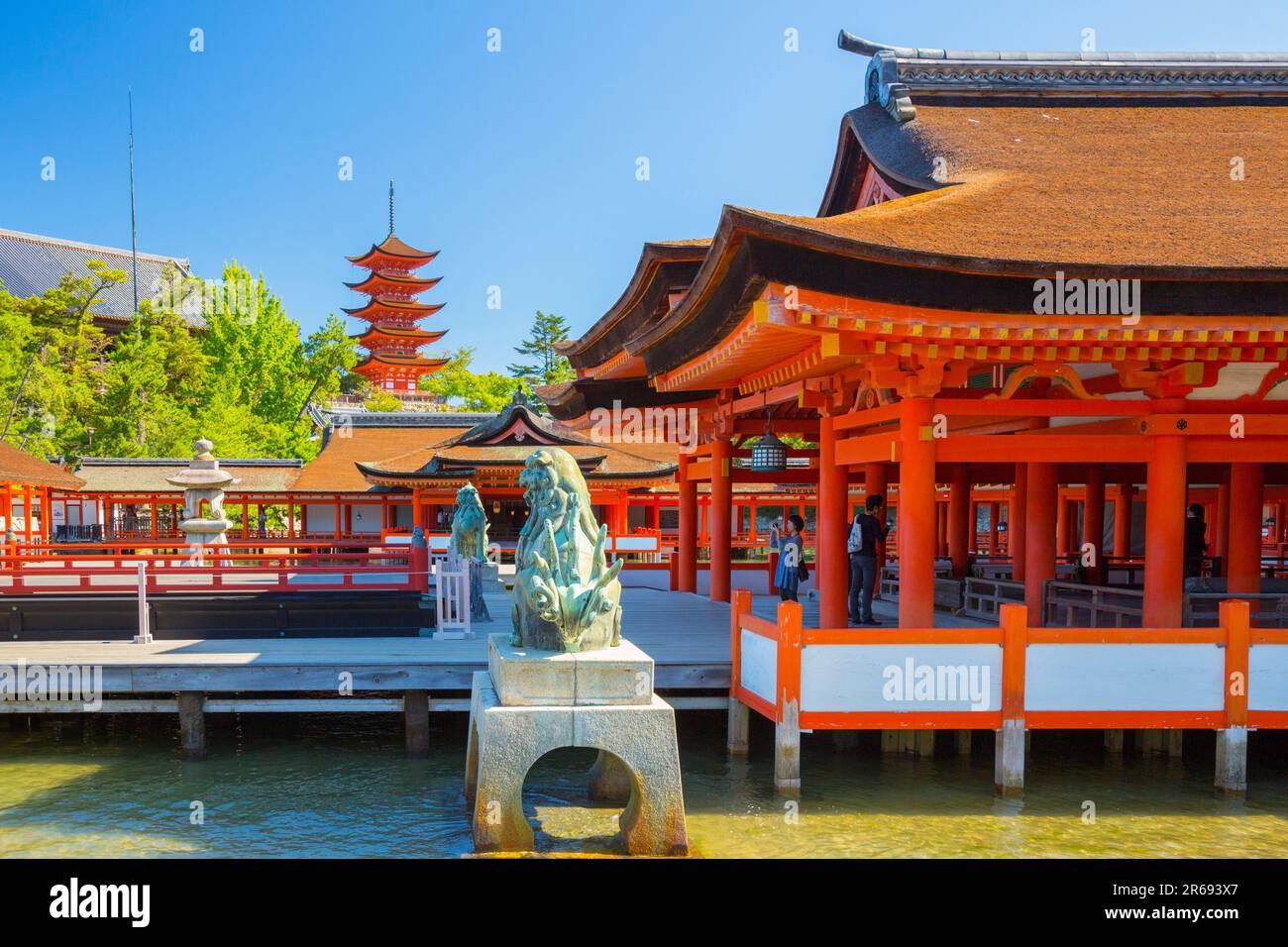 Corridor of Itsukushima Shrine and Five-storied Pagoda Stock Photo - Alamy