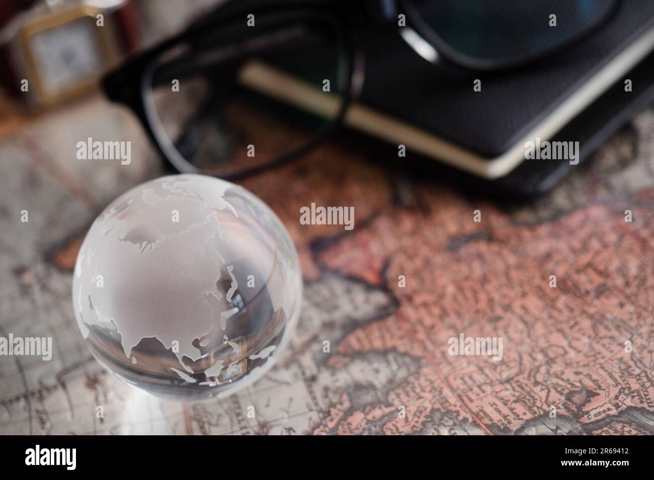 Globe and World Map Stock Photo - Alamy
