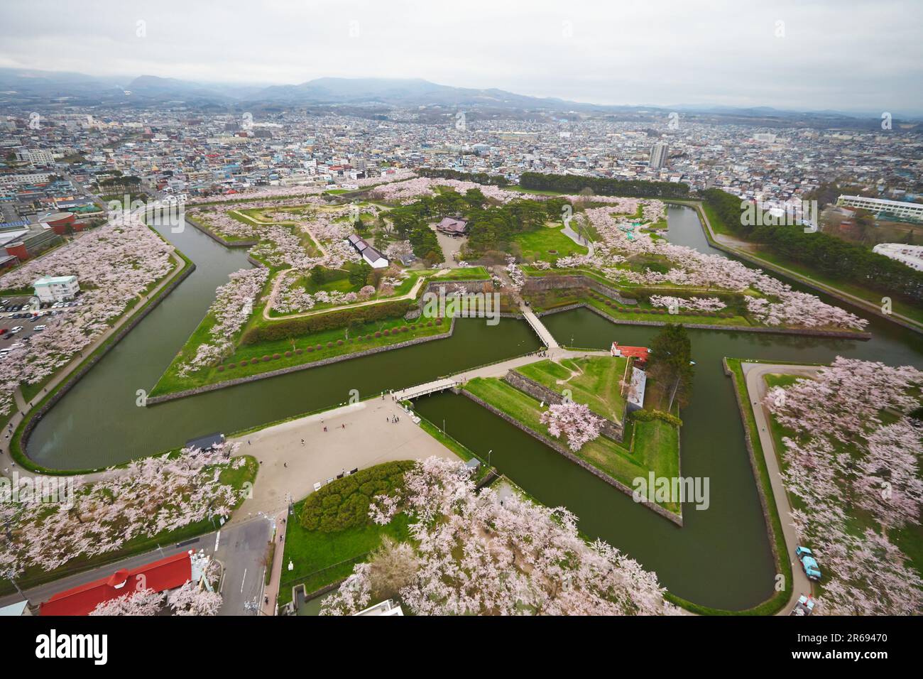 Goryokaku Park seen from Goryokaku Tower Stock Photo - Alamy