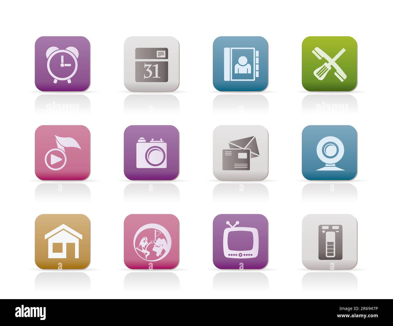 mobile phone and computer icons - vector icon set Stock Vector Image ...