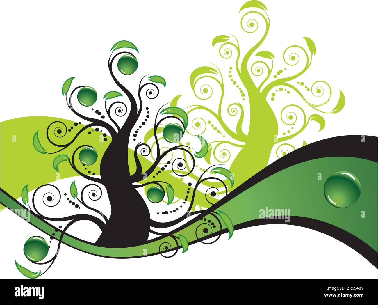 Solitary green tree Stock Vector Images - Alamy
