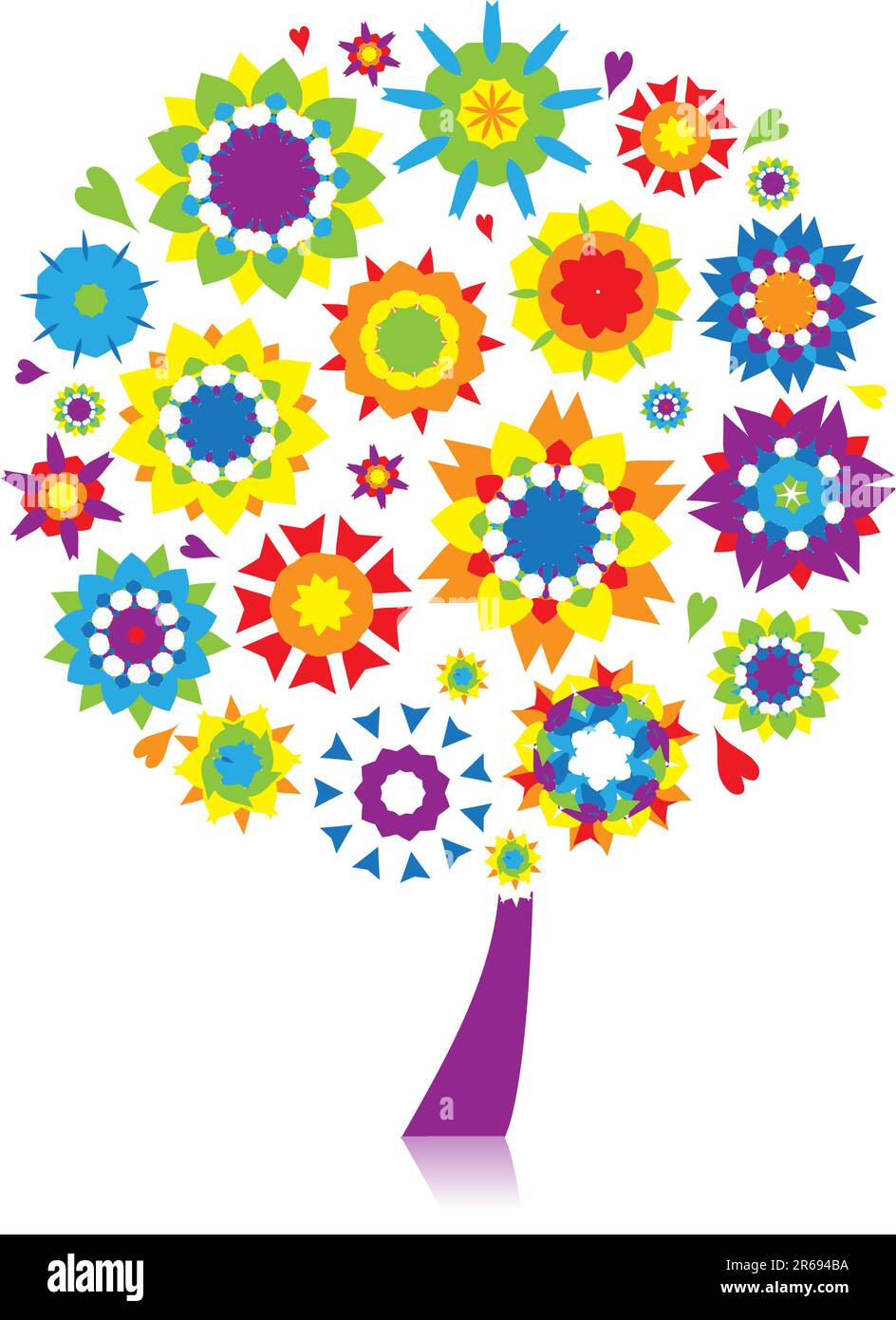 Beautiful tree flowers Stock Vector Images - Alamy