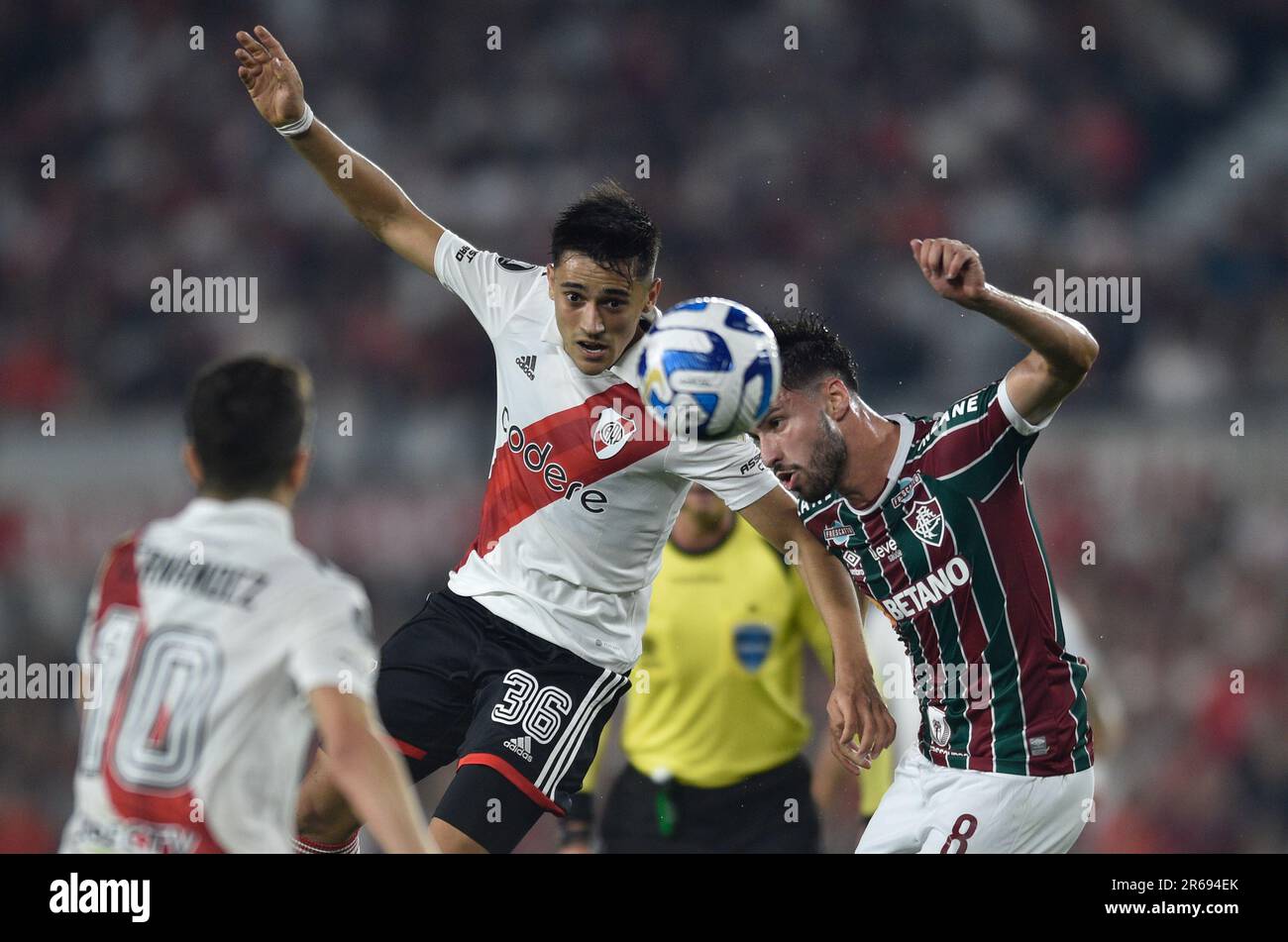 Pablo Solari of Argentina's River Plate, center, and Martinelli of ...