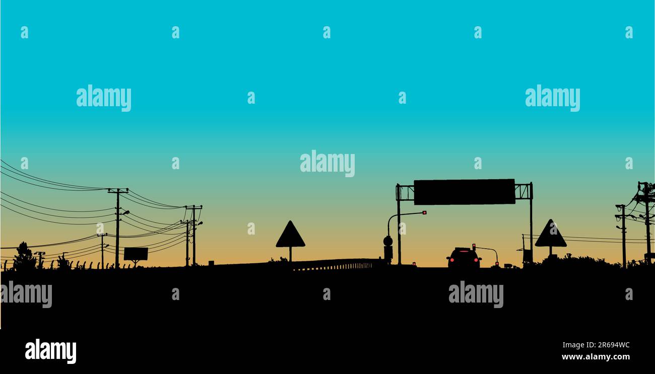 Highway view road sky Stock Vector Images - Alamy