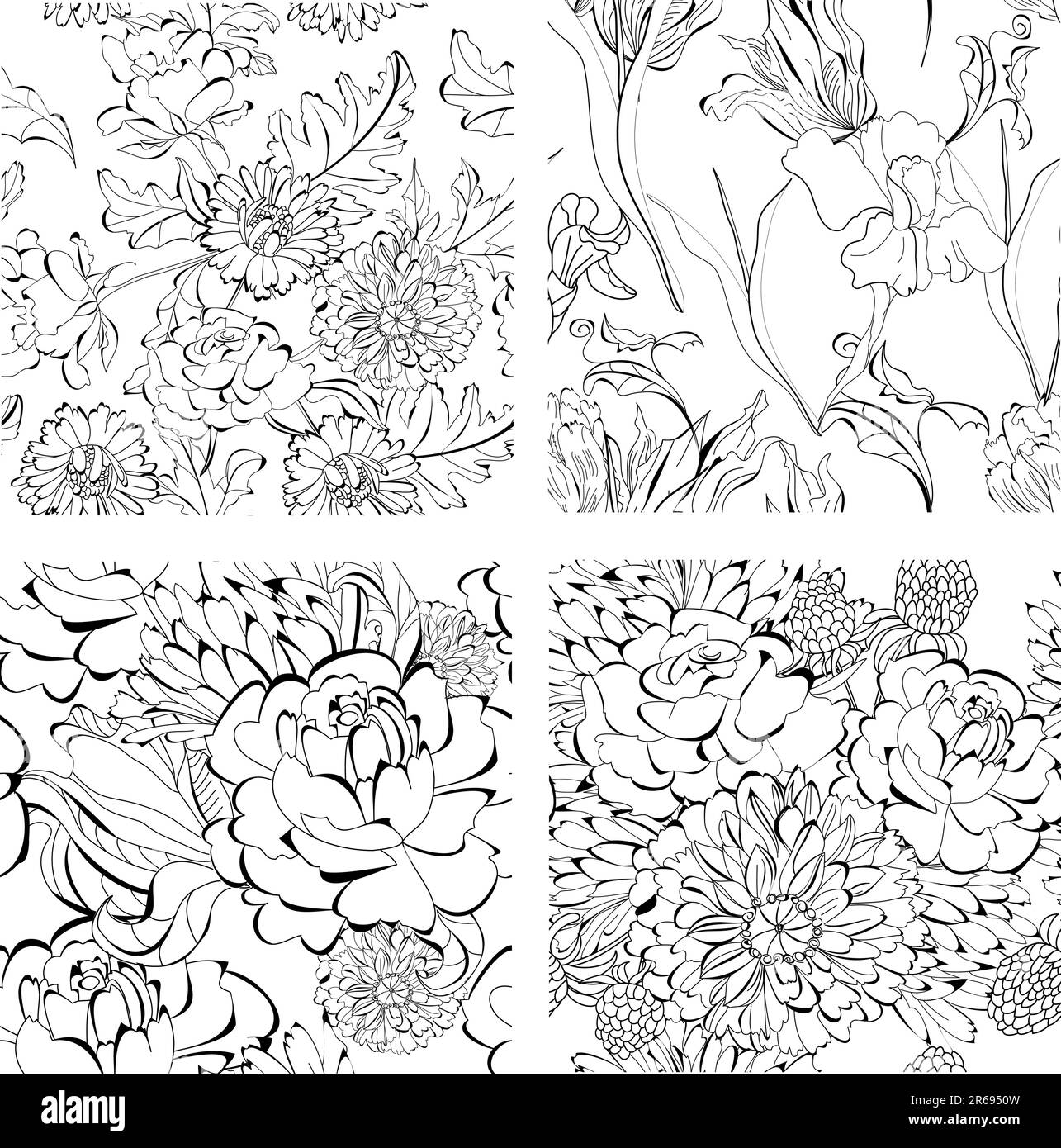 Set beautiful monochrome black hi-res stock photography and images - Alamy