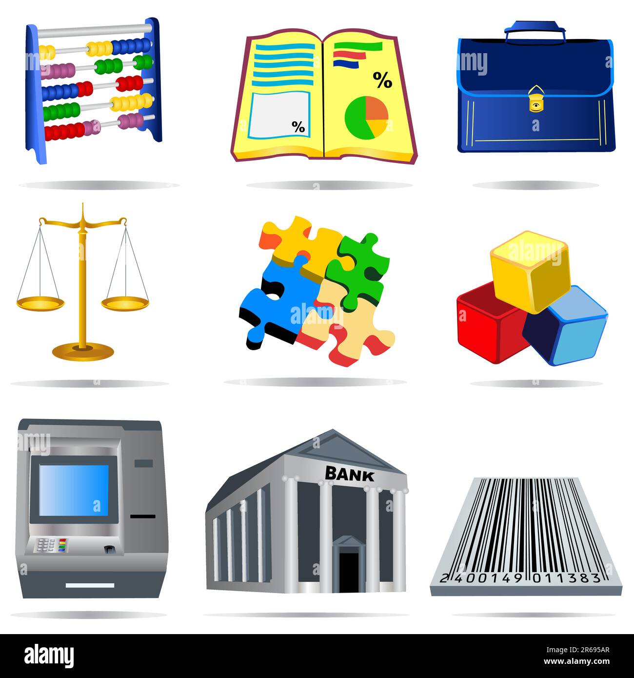 Vector illustration of nine colored accounting icons Stock Vector Image ...