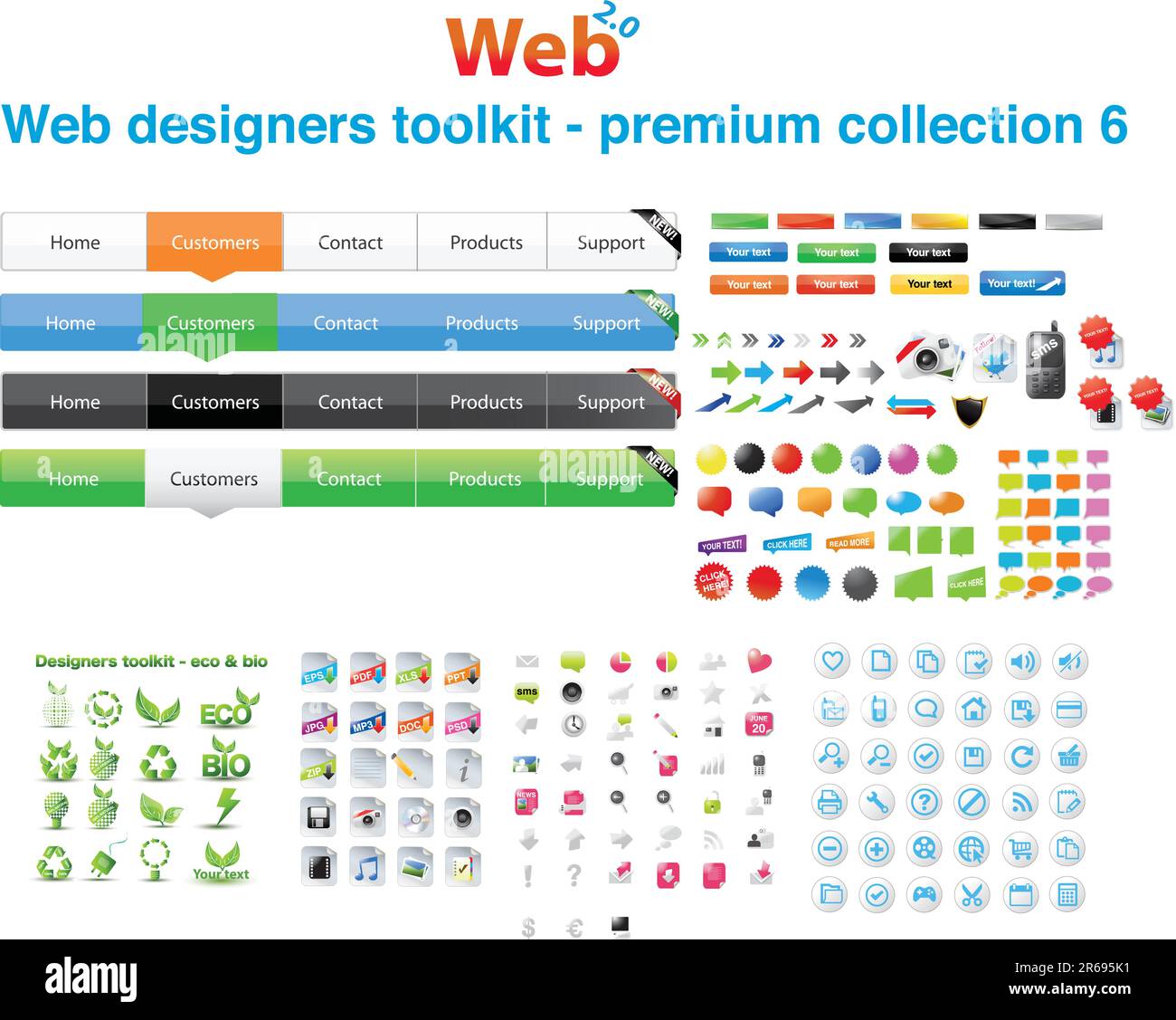 Web Designers toolkit series - Large collection of web graphics Stock ...
