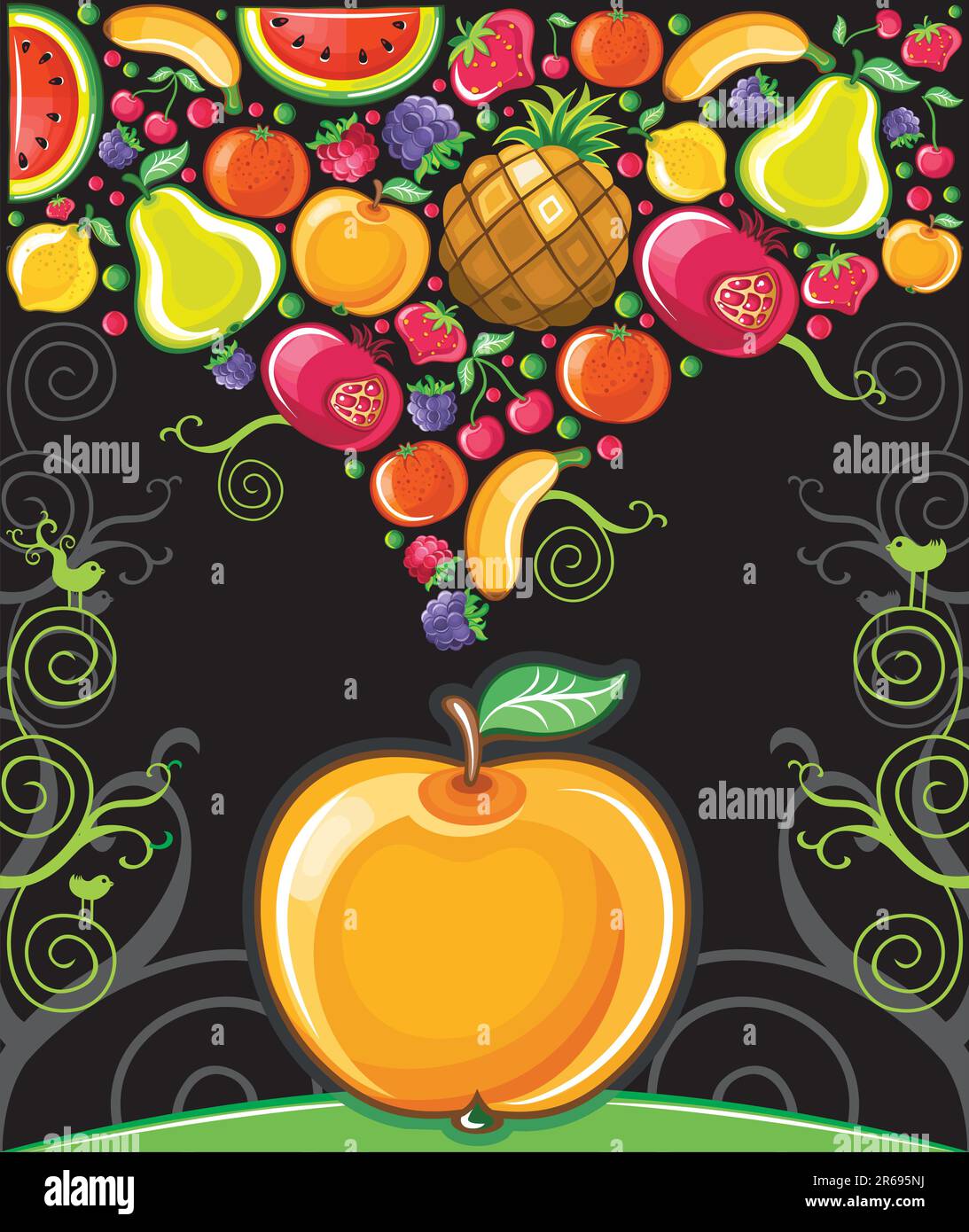 Apple and raspberry Stock Vector Images - Alamy