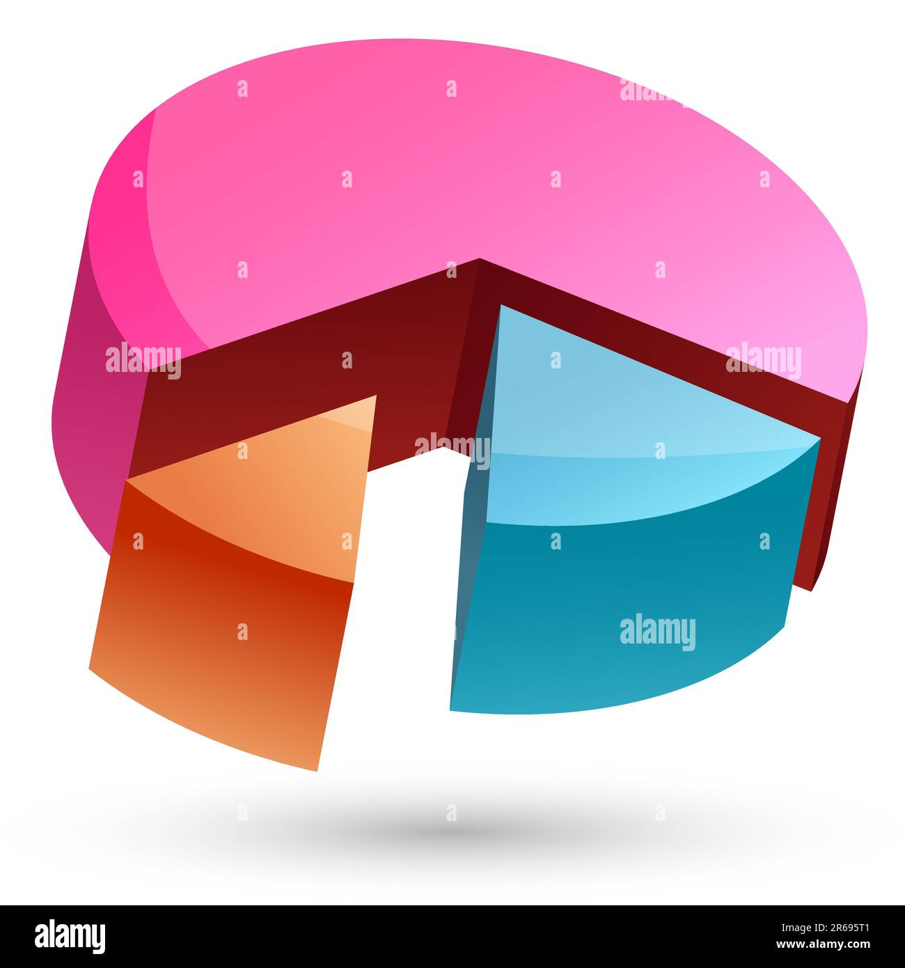 illustration of colored pie chart on white bckground Stock Vector Image ...