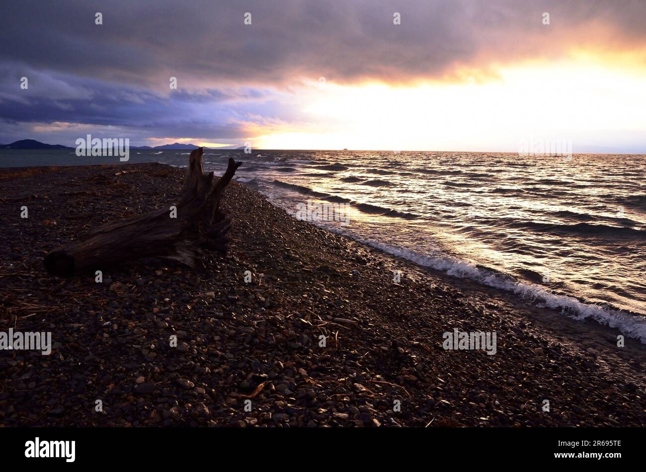 Sunset view of Lake Biwako Stock Photo - Alamy
