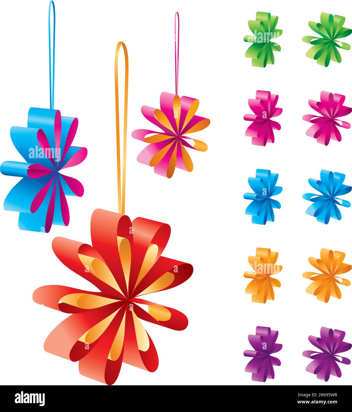 Christmas ribbon. Design Set. Vector illustration on white background ...