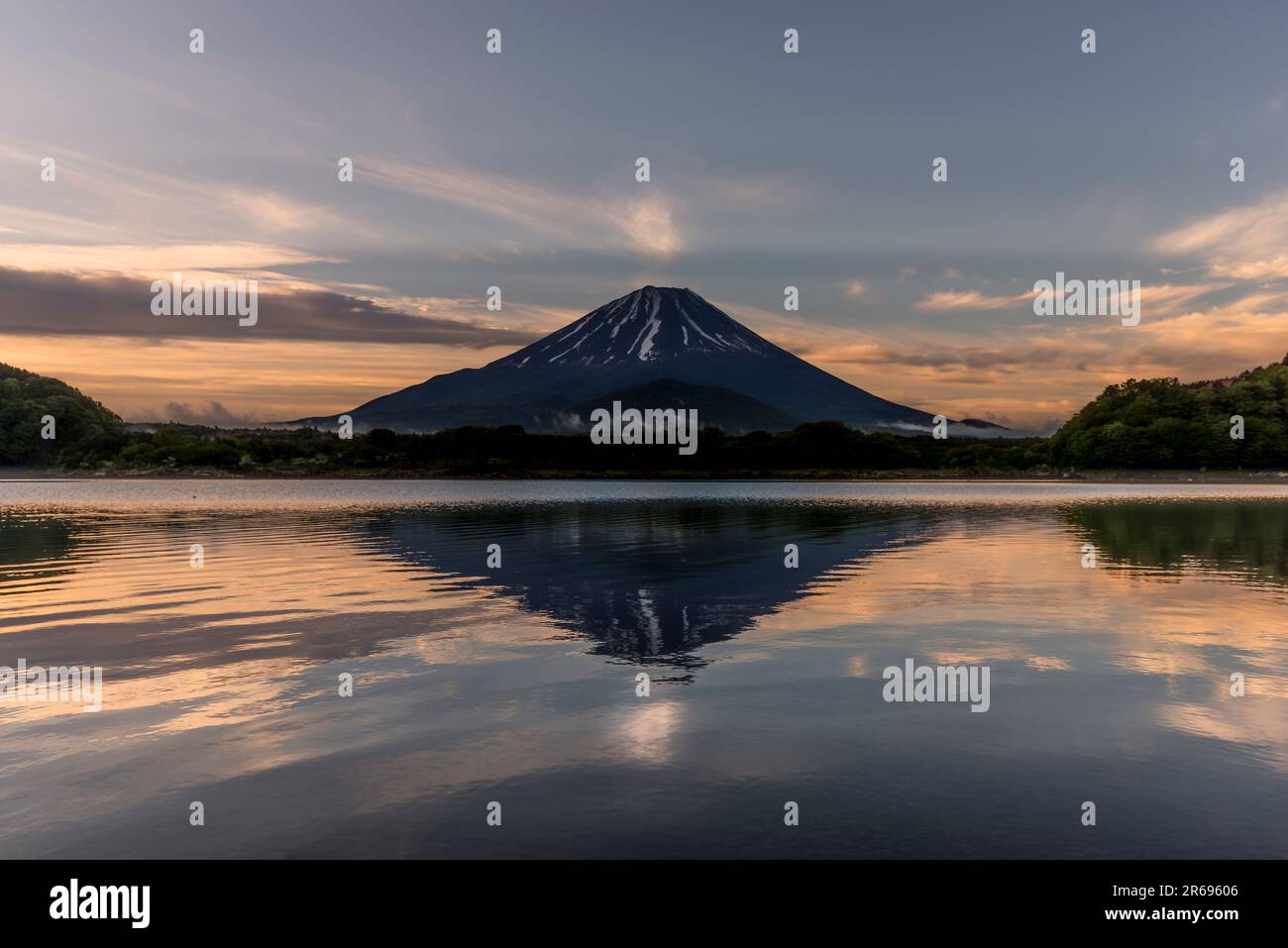 Lake Shoji-Ko and Mt. Fuji Stock Photo - Alamy