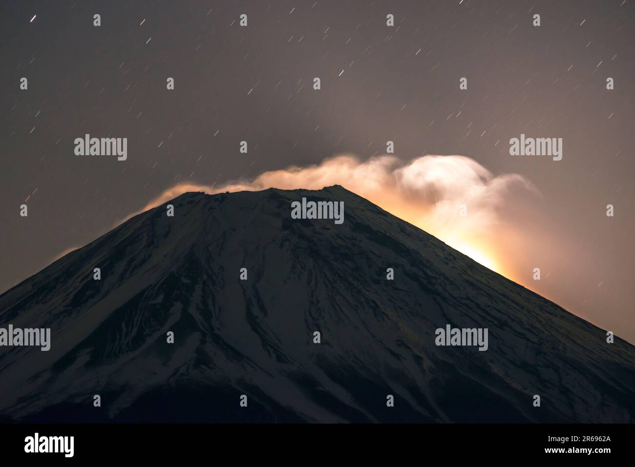 Fuji and Moon Stock Photo - Alamy