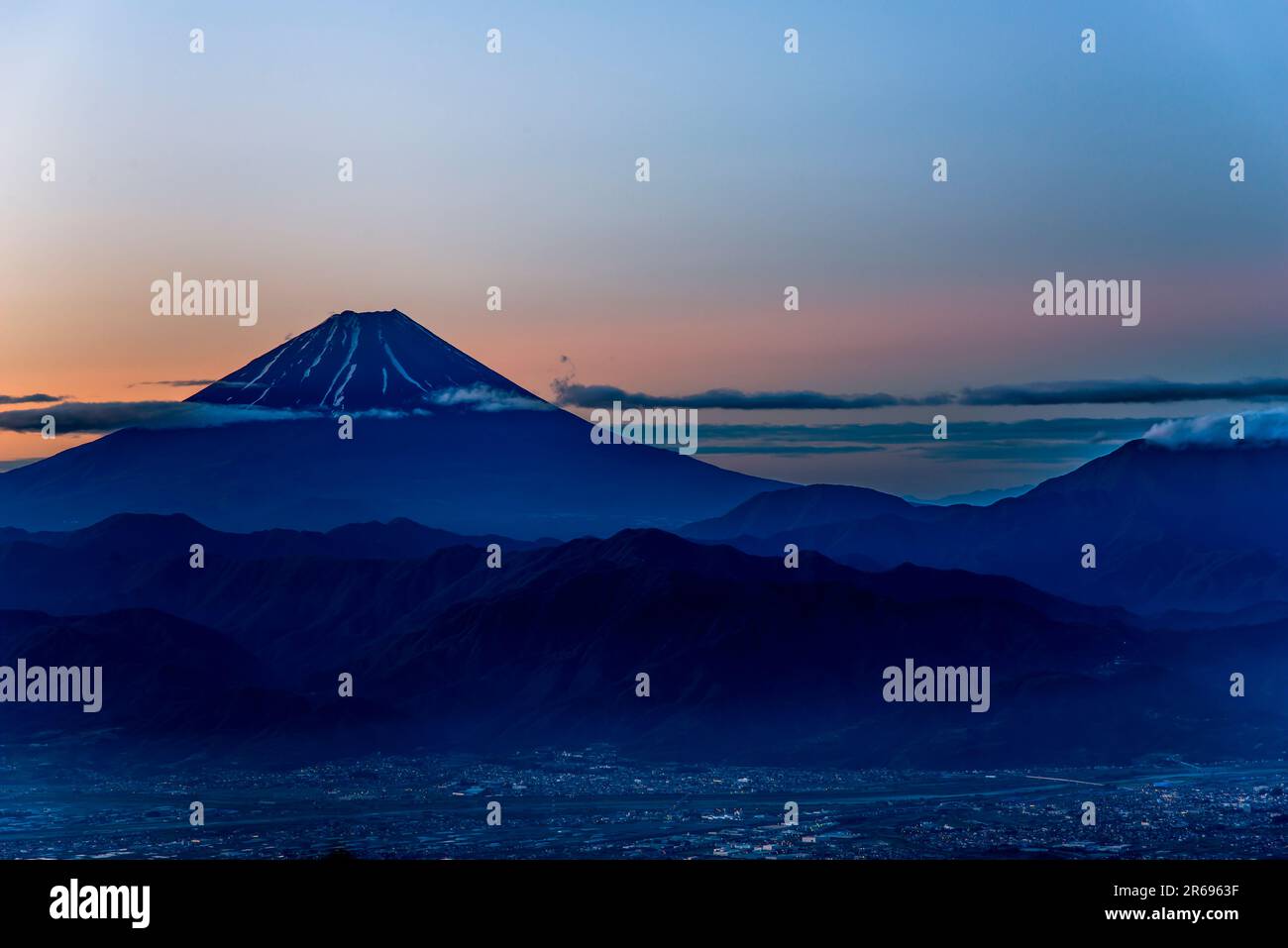 Trees and mount fuji covered with snow hi-res stock photography and ...