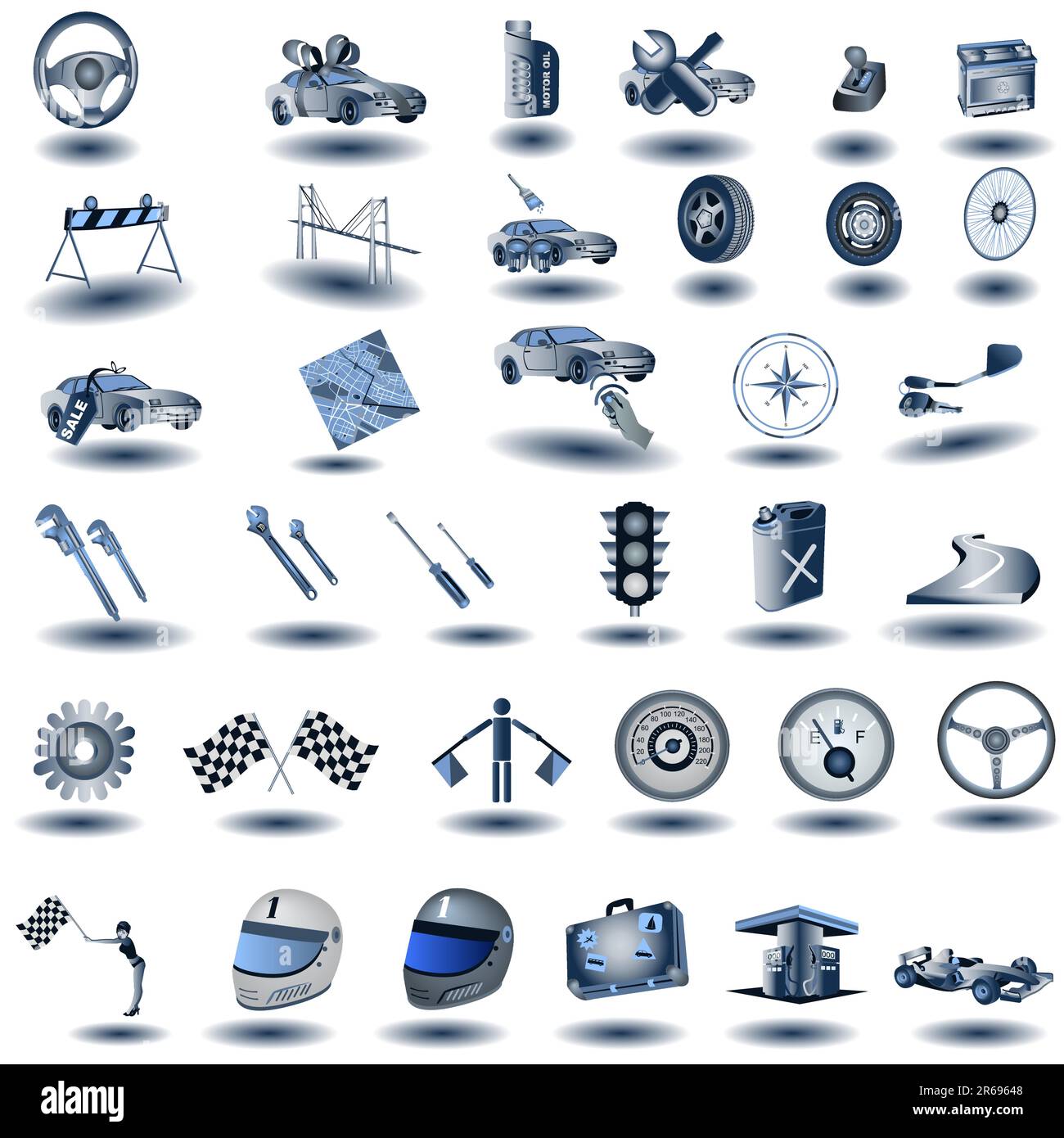 Huge collection of different transport images i blue color, vector ...