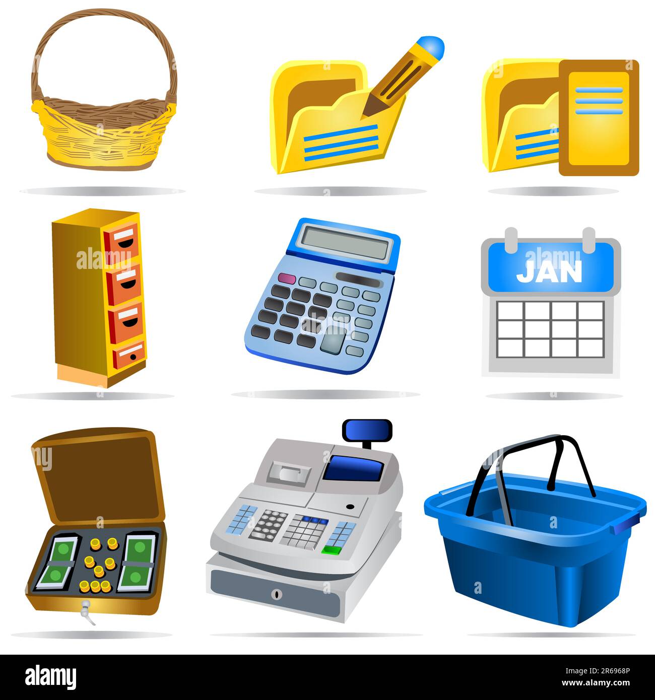 Vector illustration of nine colored accounting icons Stock Vector Image ...