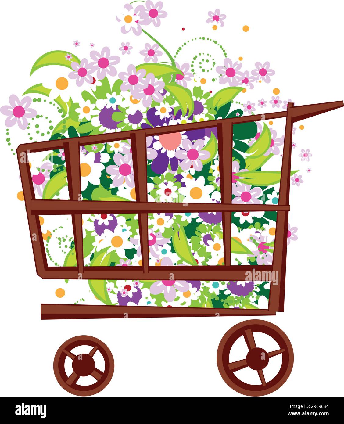 Beautiful flowers on shopping Stock Vector Images - Alamy