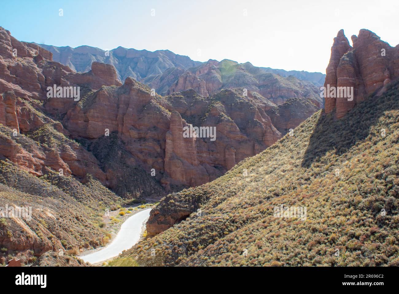 Aerial View of Binggou Danxia Canyon Landform in Zhangye, Sunan Region ...