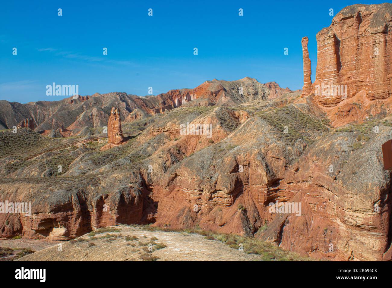 Binggou Danxia Scenic Area close to Zhangye Danxia. Beautiful sandstone ...