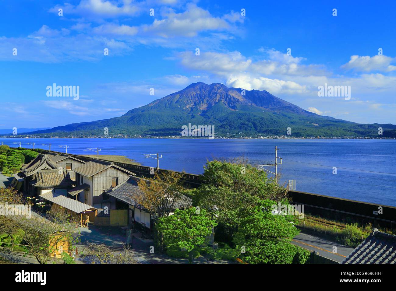 Senganen Garden and Sakurajima Stock Photo - Alamy