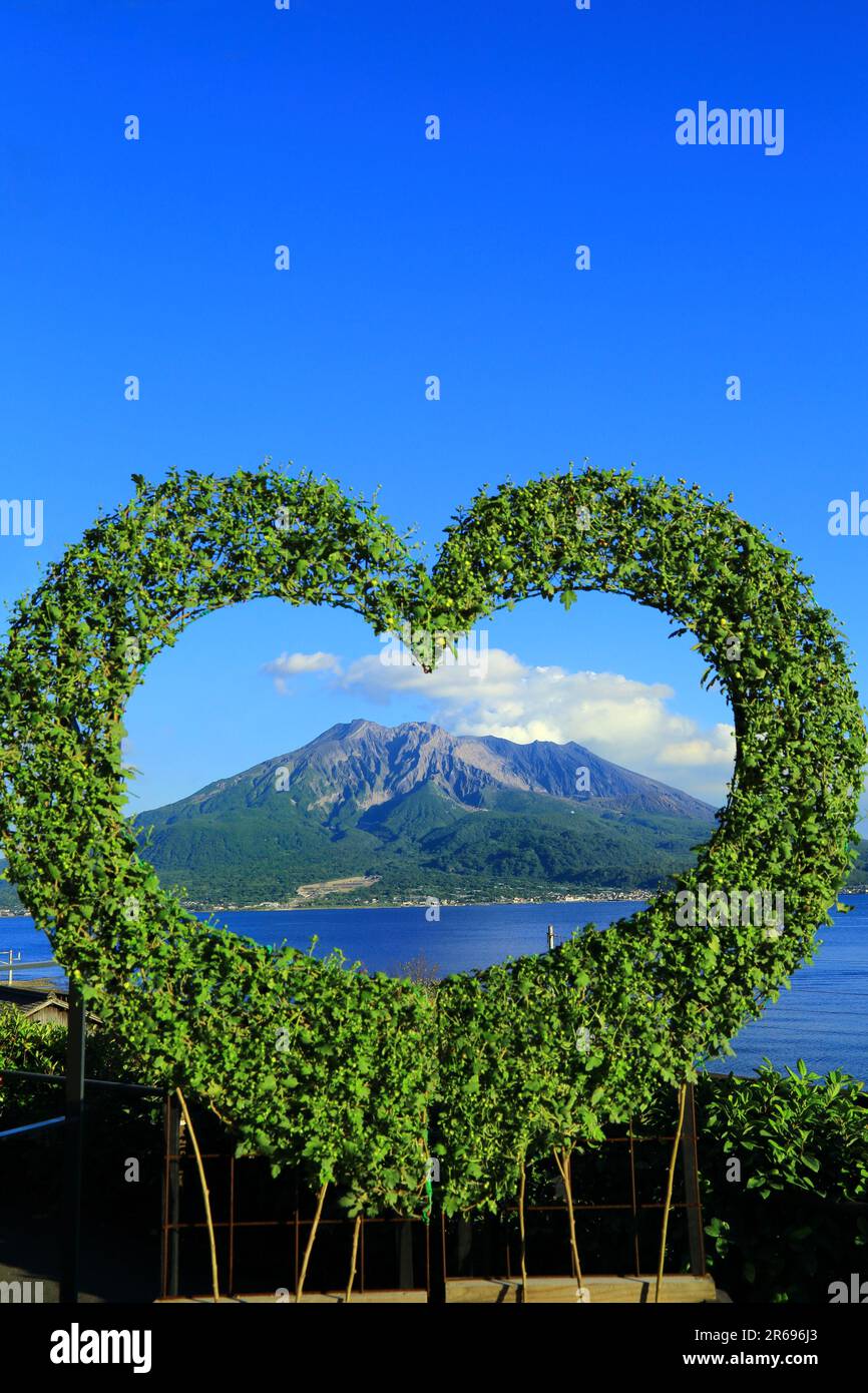 Senganen Garden and Sakurajima Stock Photo - Alamy