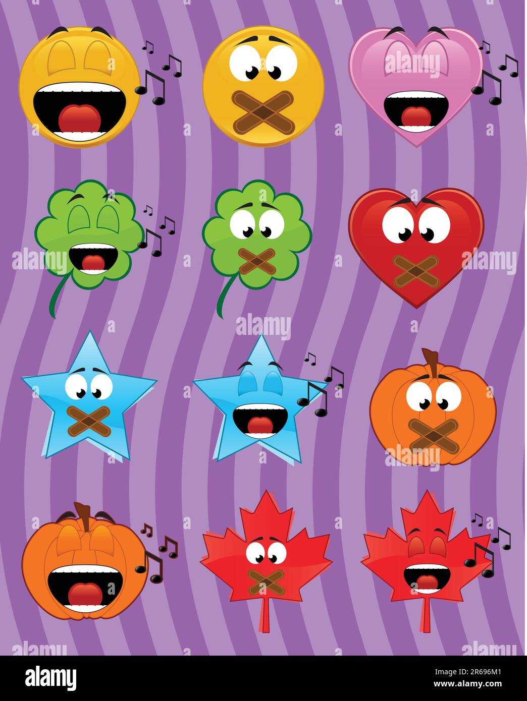 Set of music emoticons - vector illustrations Stock Vector Image & Art ...