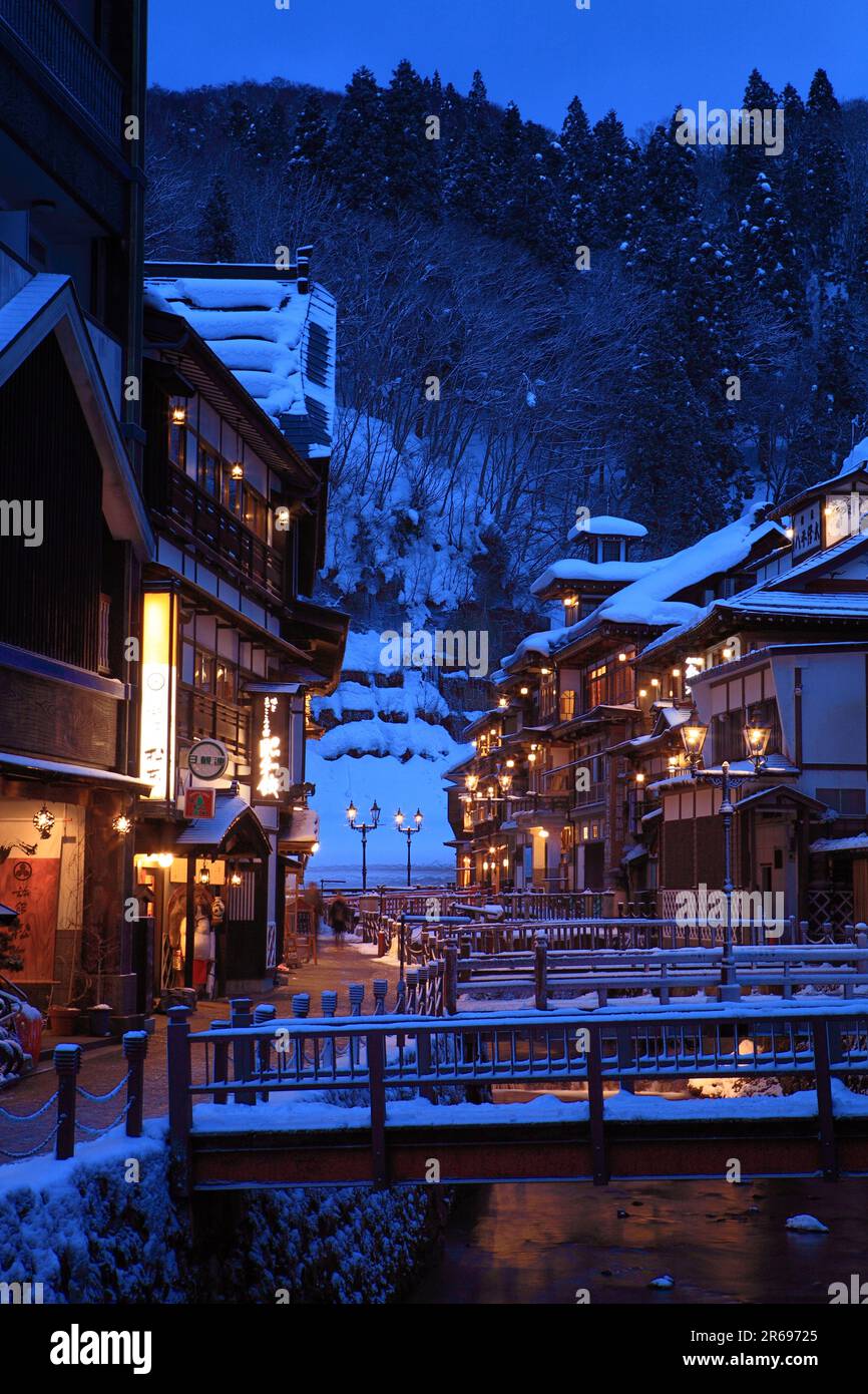 Ginzan Onsen in winter Stock Photo - Alamy