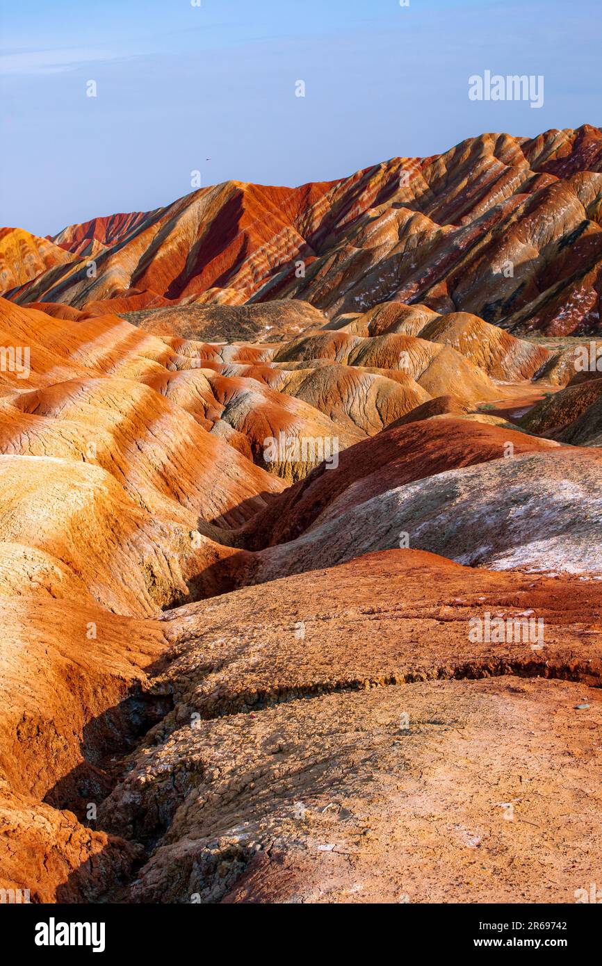 Rainbow mountains in the Zhangye Danxia Landfrom Geological park. It's ...