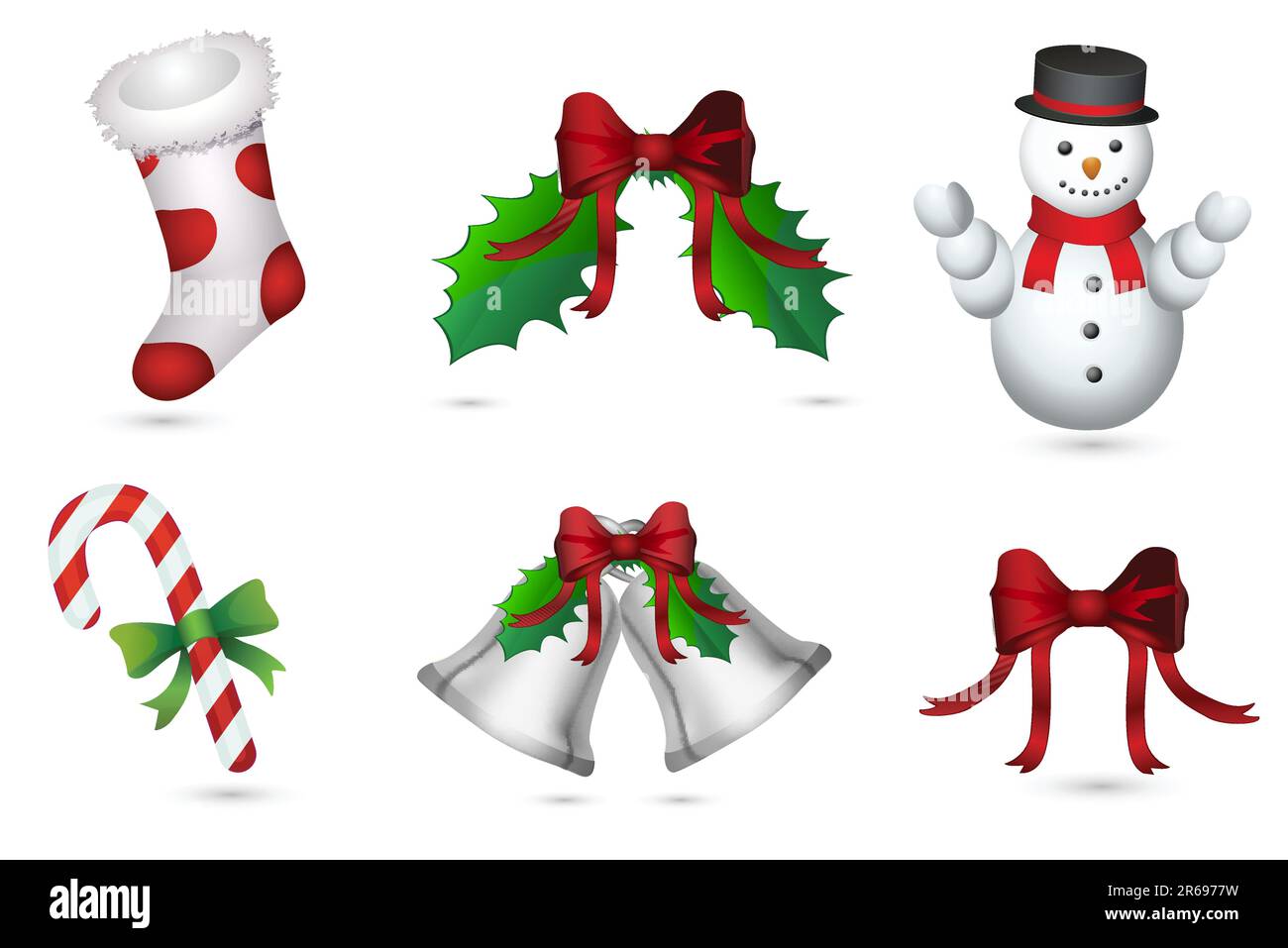 illustration of different christmas elements on isolated background ...