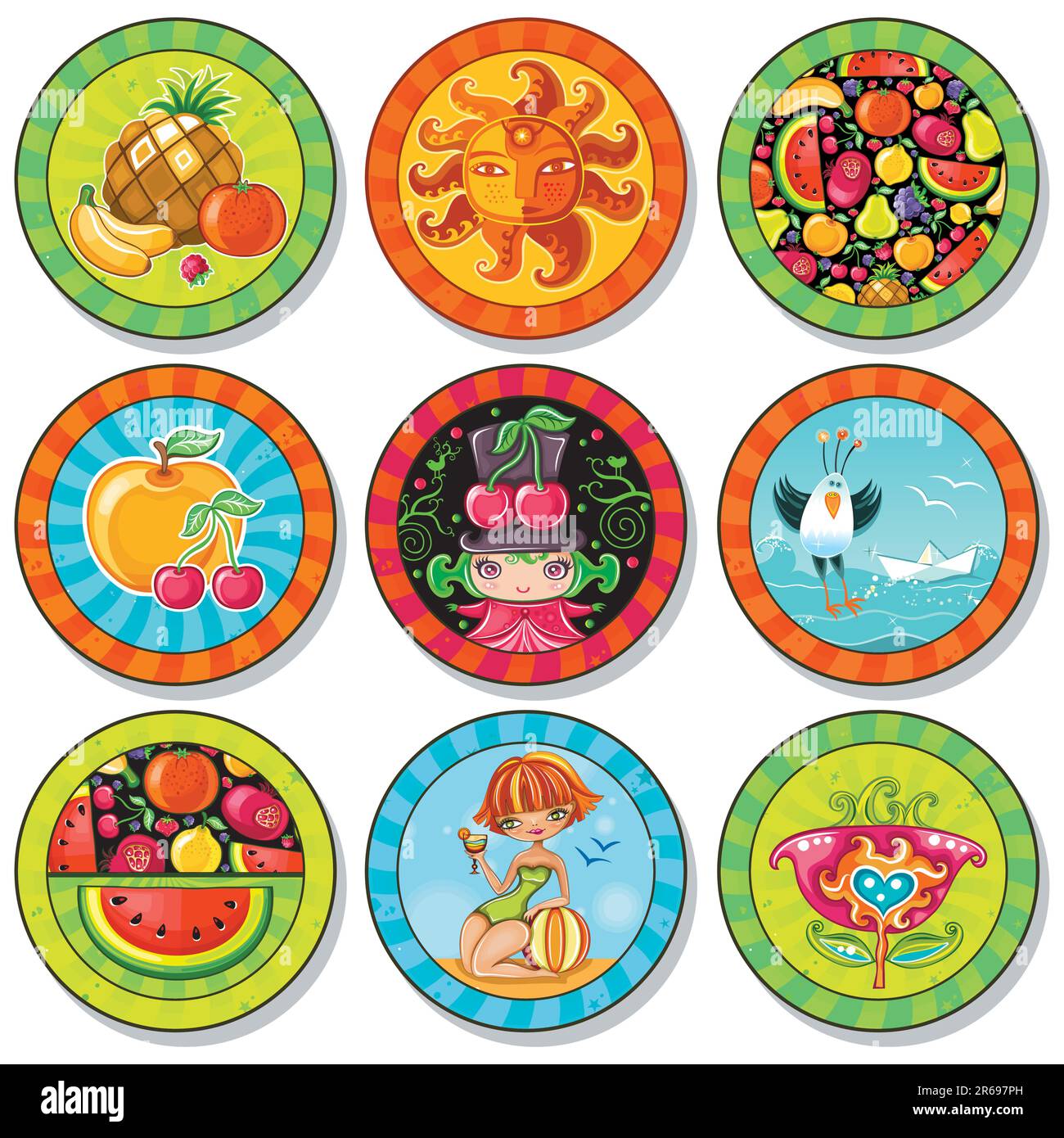 Cocktail bar coasters Stock Vector Images - Alamy